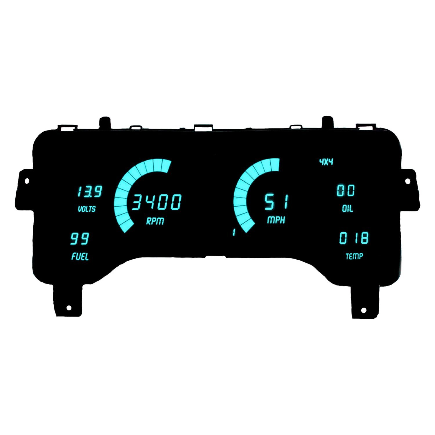 Intellitronix® DP6014T - Direct Fit LED Digital Gauge Panel, Teal