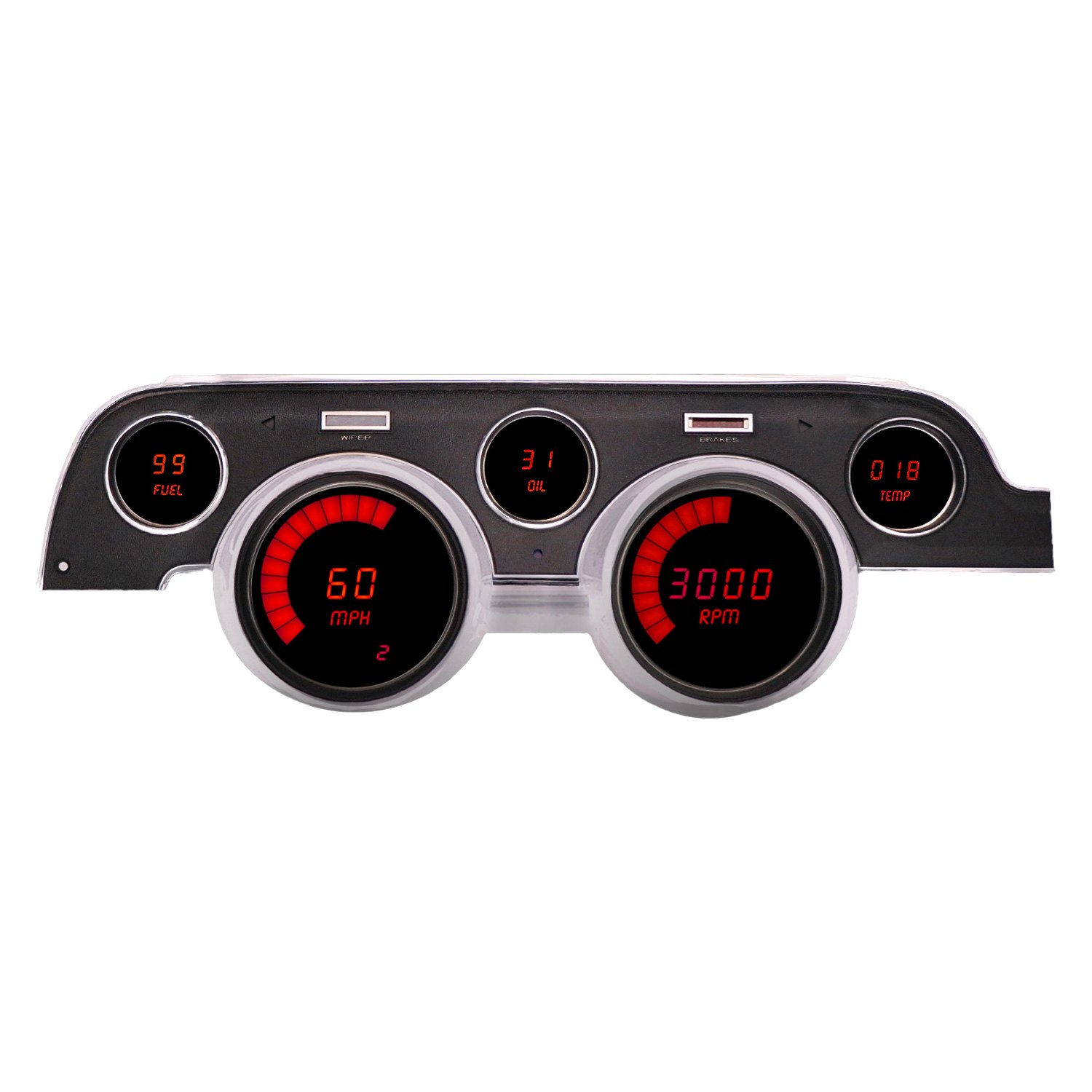 Intellitronix® DP7002R - Direct Fit LED Digital Gauge Panel, Red