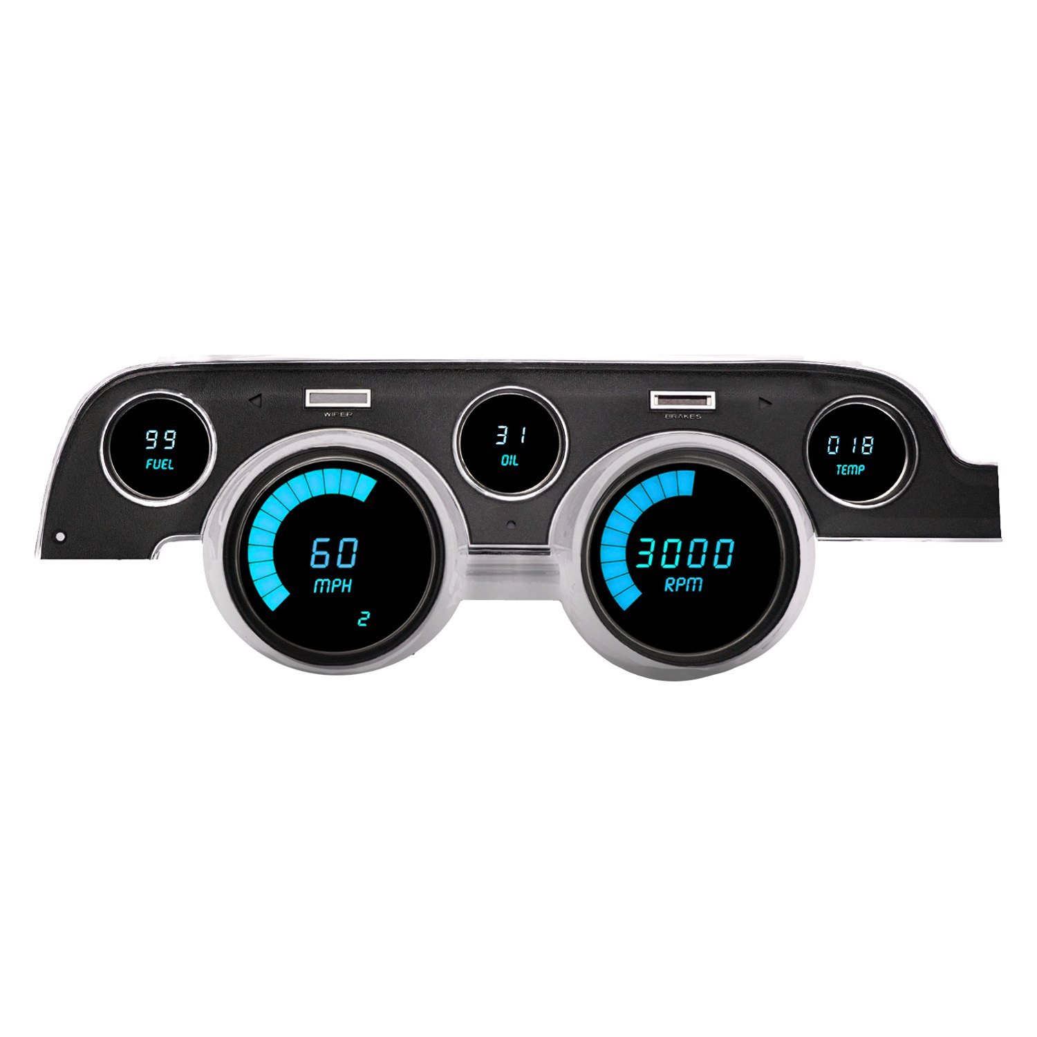 Intellitronix® DP7002T - Direct Fit LED Digital Gauge Panel, Teal