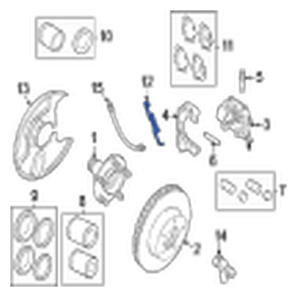 Jaguar OE C2C27286 - Front Disc Brake Anti-Rattle Clip