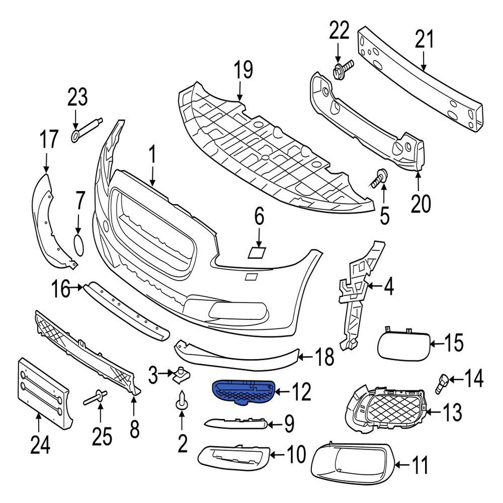 Jaguar OE C2D27008 - Front Upper Grille
