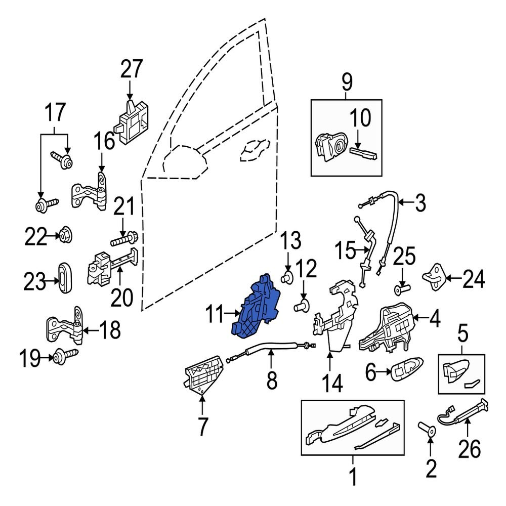 Jaguar OE C2D47285 - Front Left Door Latch Assembly