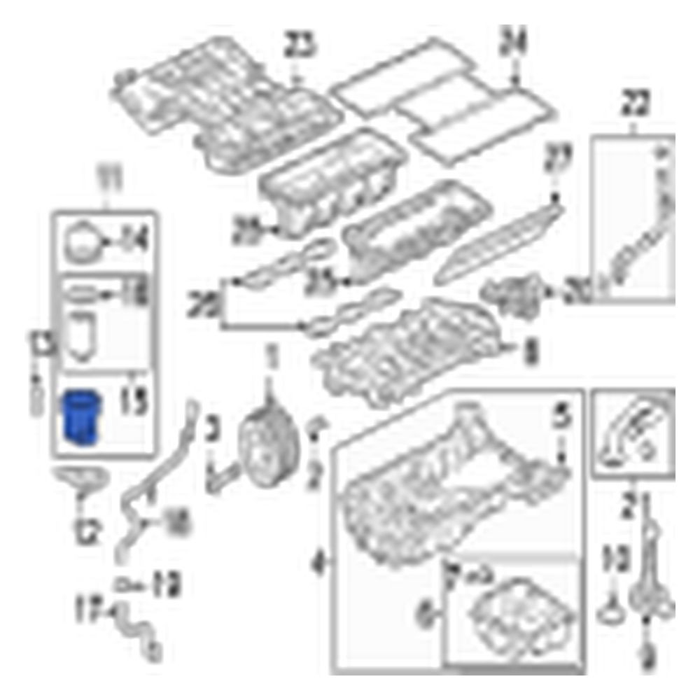 Jaguar OE AJ812351 - Engine Oil Filter Housing