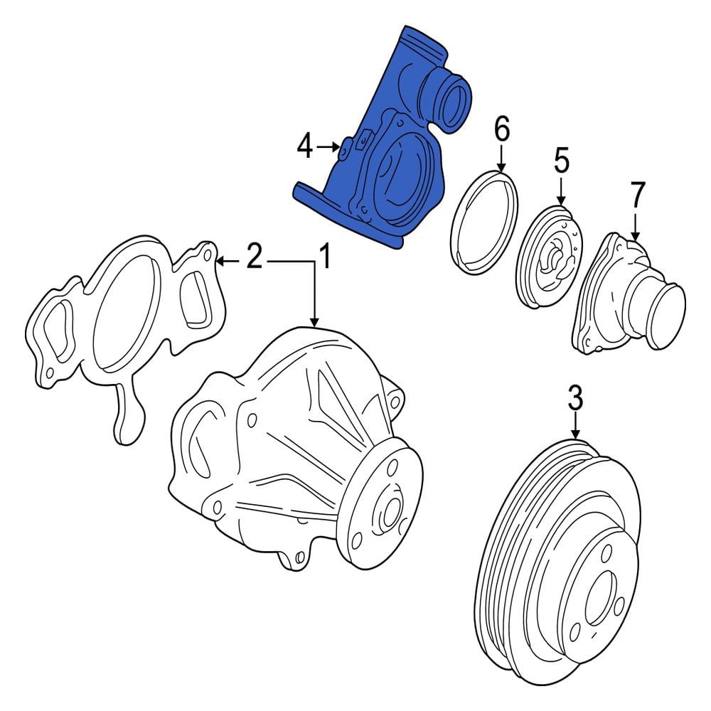 Jaguar OE AJ82217 - Lower Engine Coolant Thermostat Housing