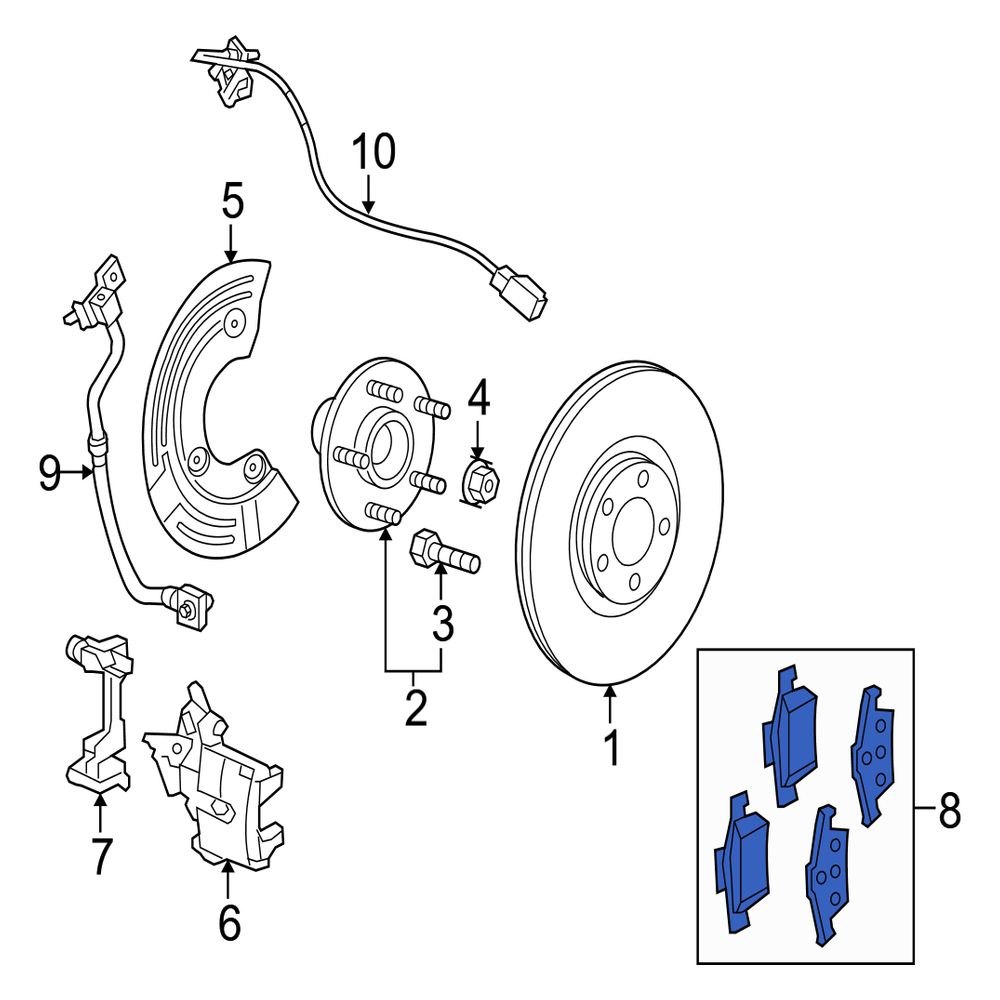 Jaguar OE C2P26112 - Rear Disc Brake Pad Set