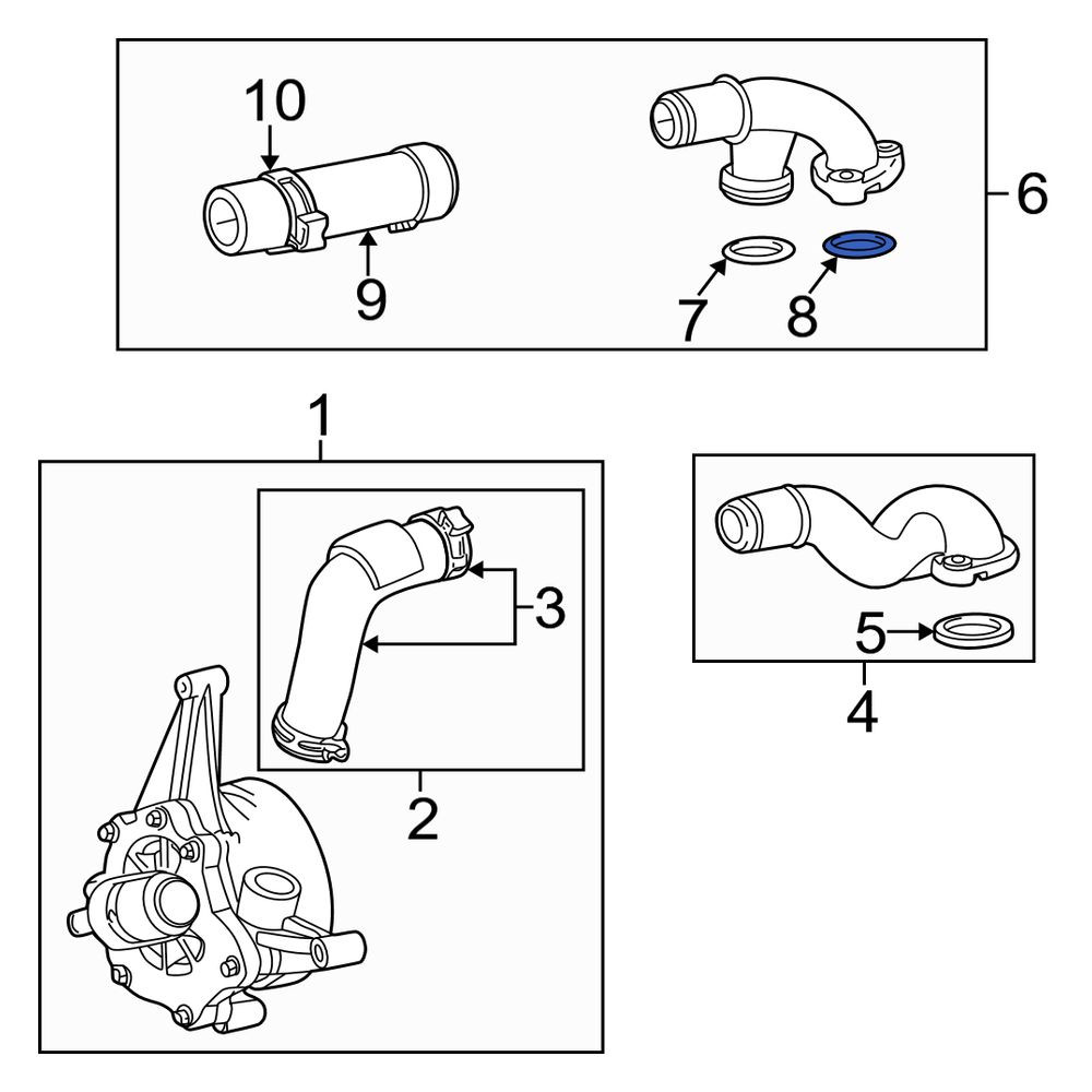 Jaguar OE XR85353 - Engine Coolant Outlet O-Ring