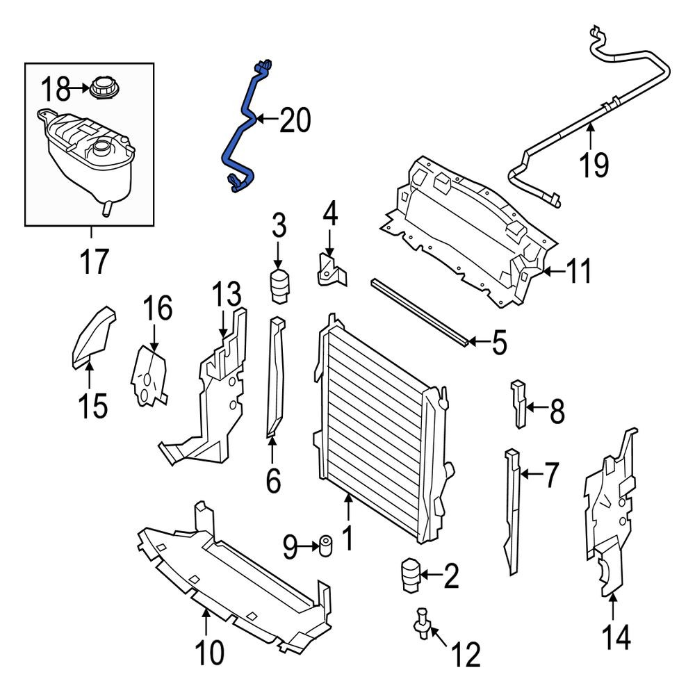 Jaguar OE AJ811062 - Engine Coolant Overflow Hose