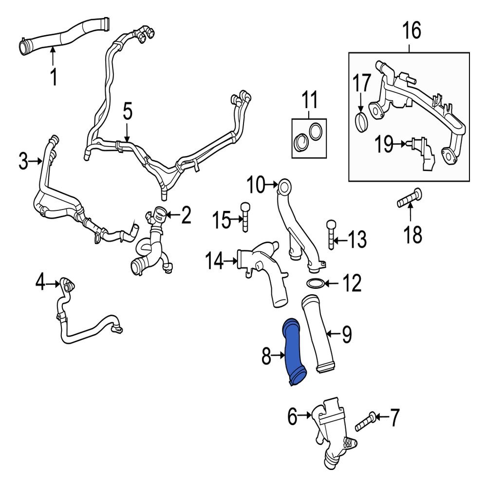 Jaguar OE C2Z22073 - Engine Coolant Pipe