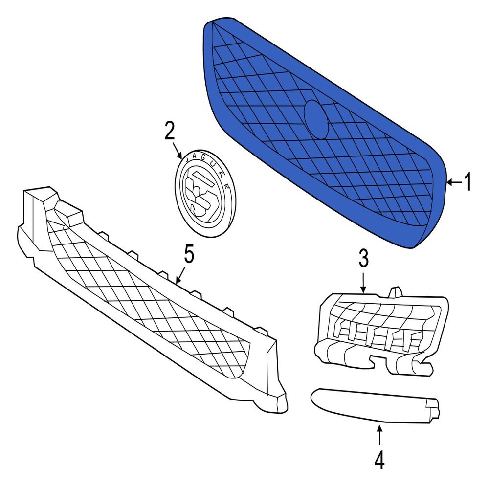 Jaguar OE T2H3987 - Front Upper Grille