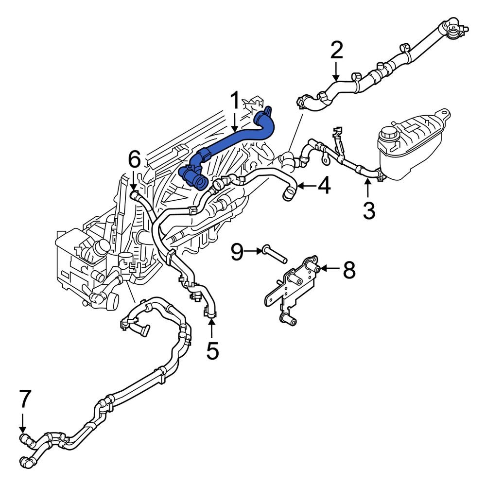 Jaguar OE C2D24902 - Upper Radiator Coolant Hose