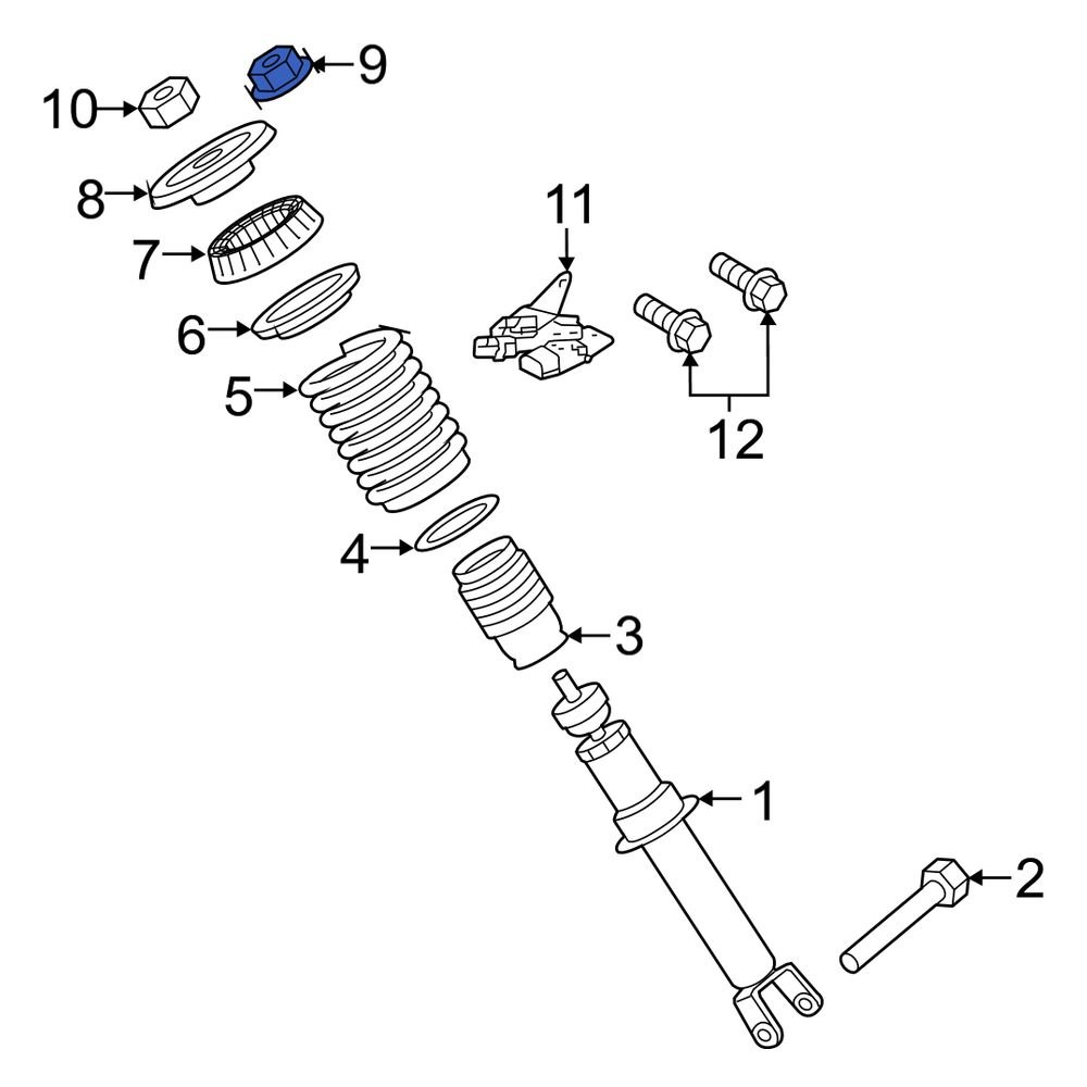 Jaguar OE C2D3039 - Suspension Strut Mount Nut