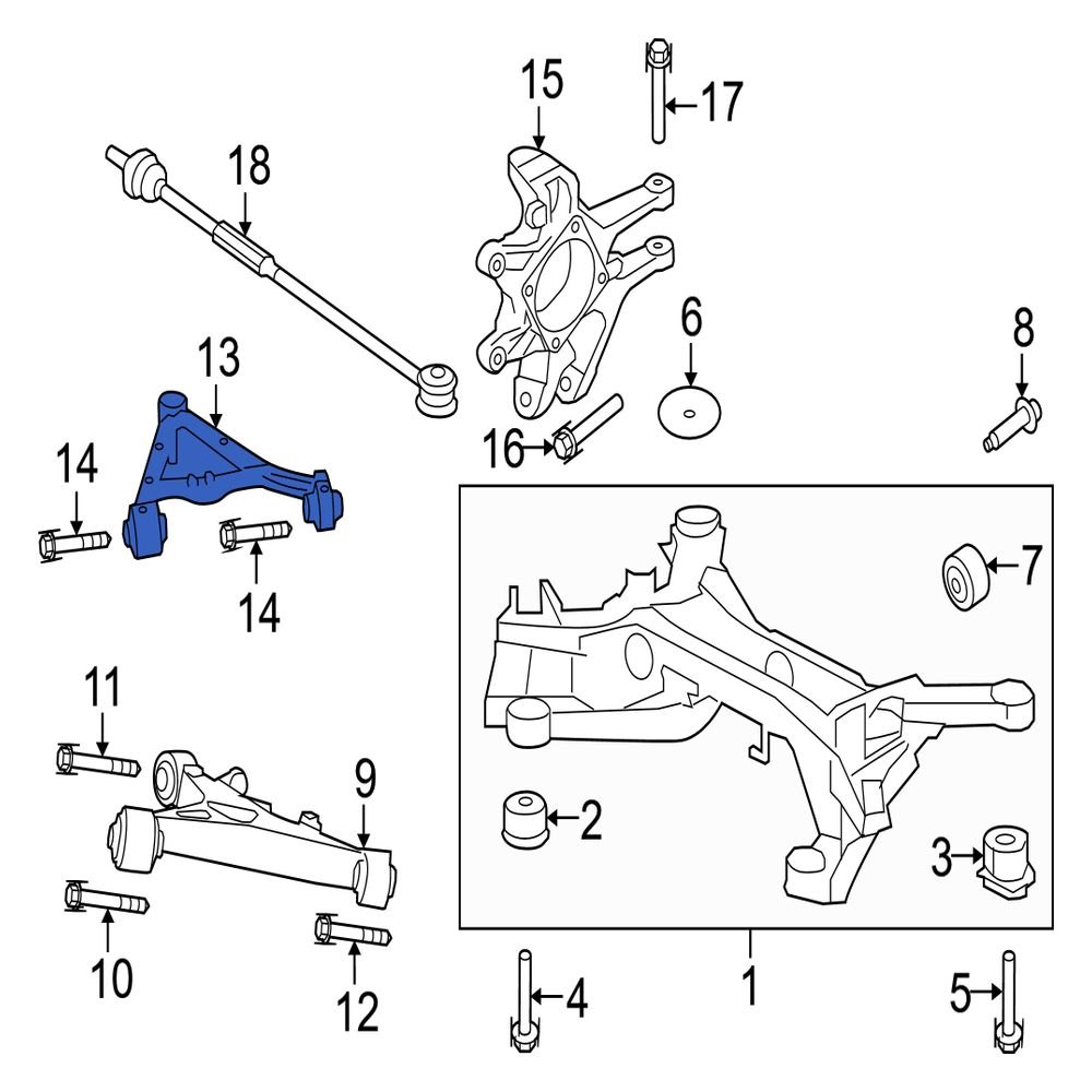 Jaguar OE T2R5102 - Front Lower Forward Suspension Control Arm