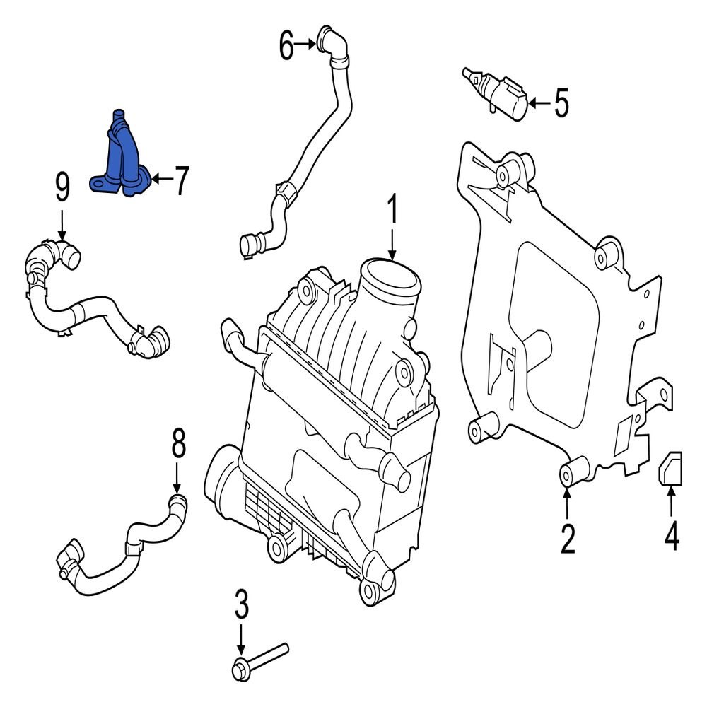 Jaguar OE T2H4034 - Lower Radiator Coolant Hose