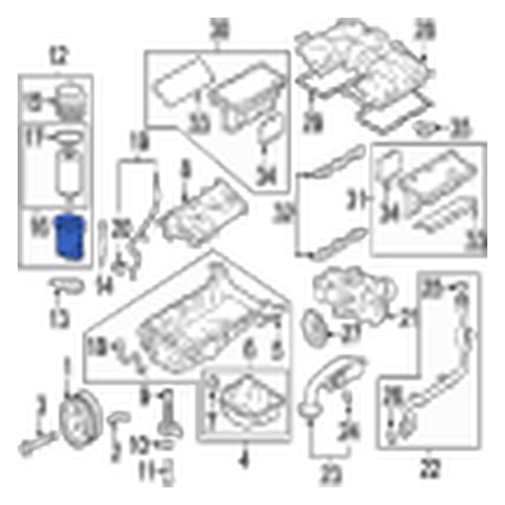 Jaguar OE AJ812351 - Engine Oil Filter Housing