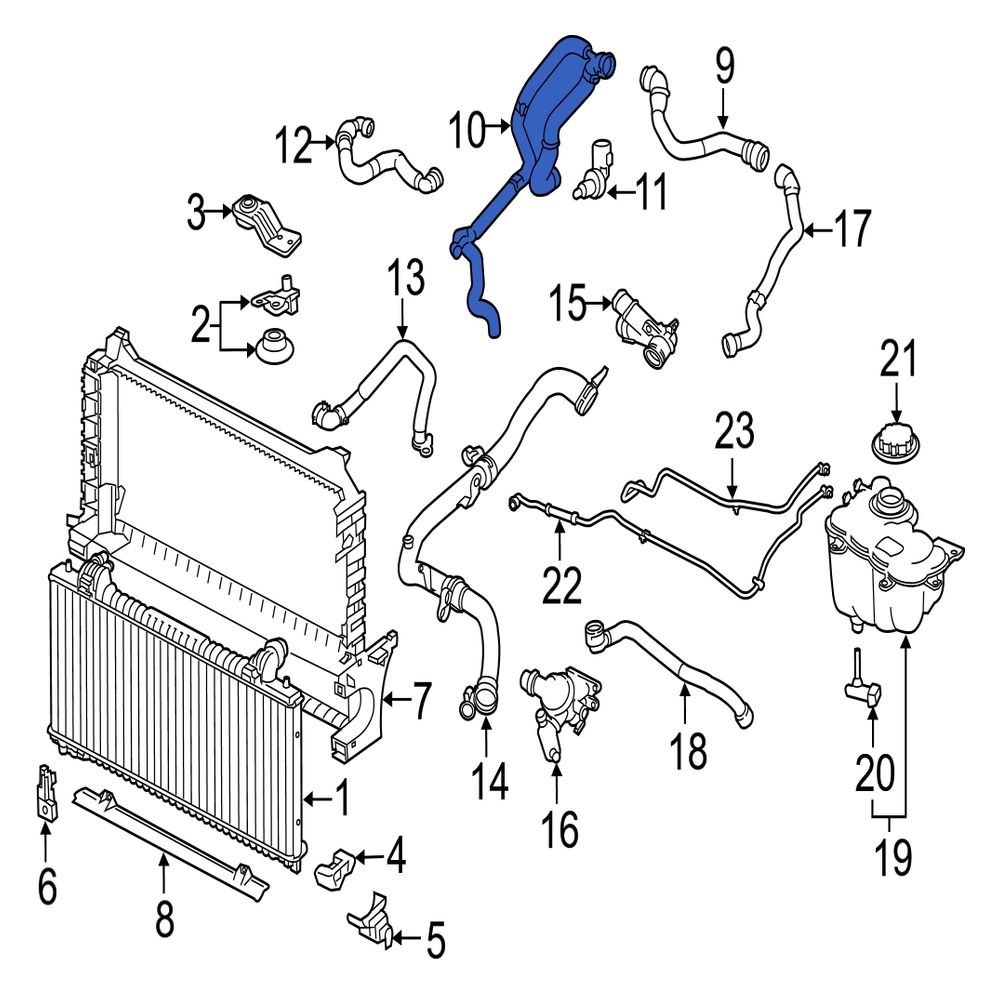 Jaguar OE T2H4034 - Lower Radiator Coolant Hose
