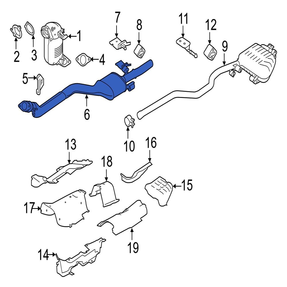 Jaguar OE T2H36521 - Front Catalytic Converter