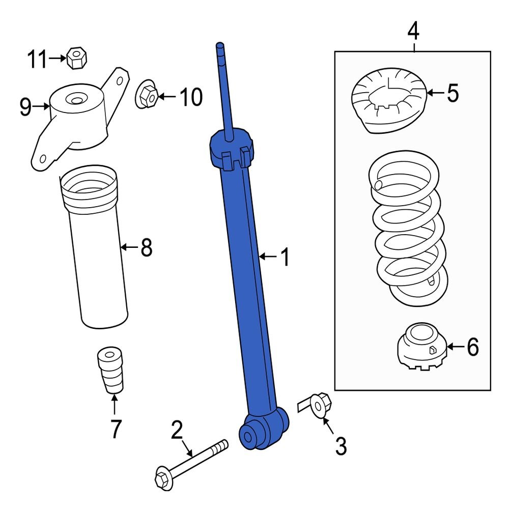 Jaguar OE T4A17929 - Front Suspension Shock Absorber