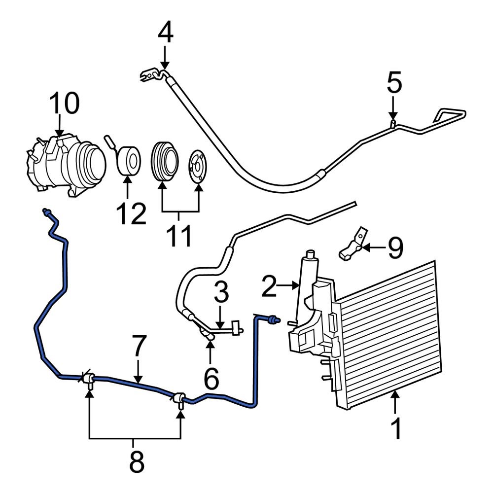 Jeep OE 55116710AE - A/C Refrigerant Discharge Hose