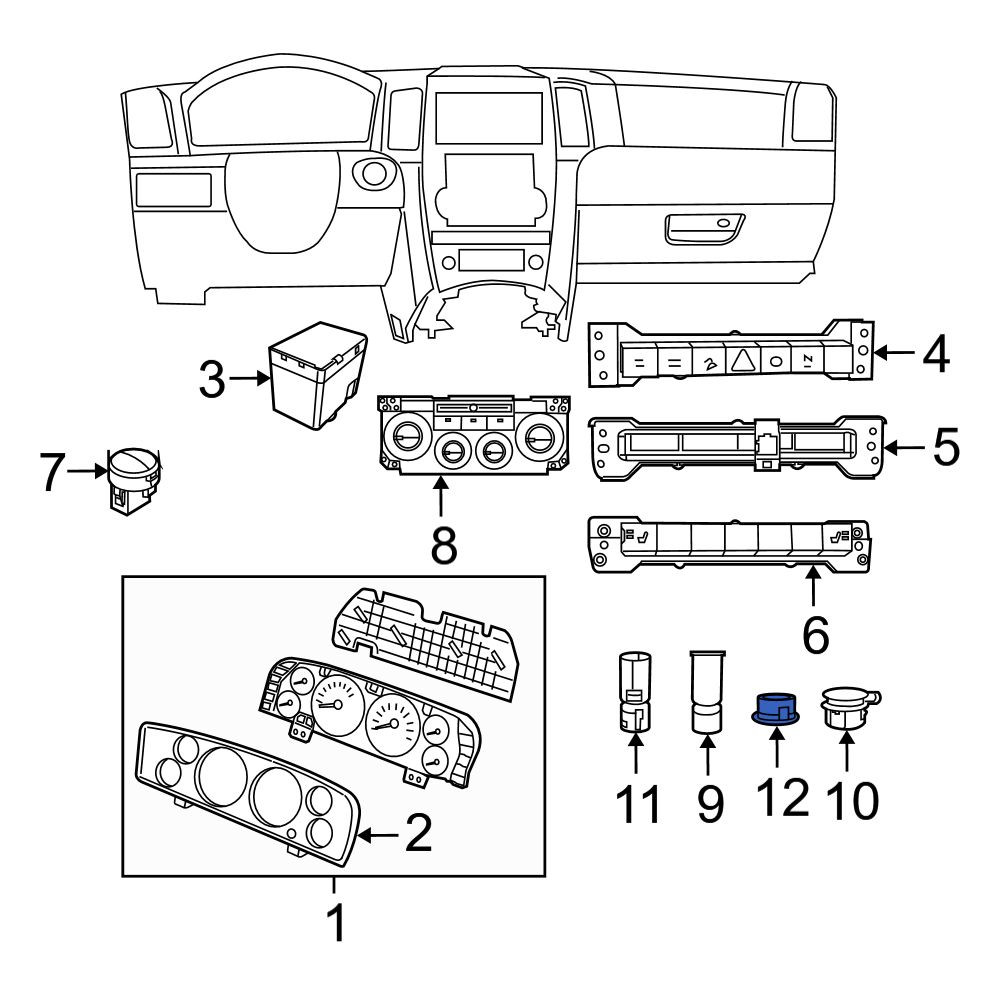 Jeep OE 4793555 - Front 12 Volt Accessory Power Outlet Housing