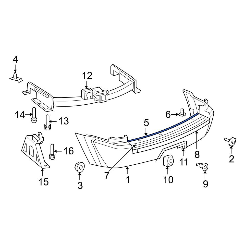 Jeep OE 5159059AC - Rear Bumper Impact Absorber