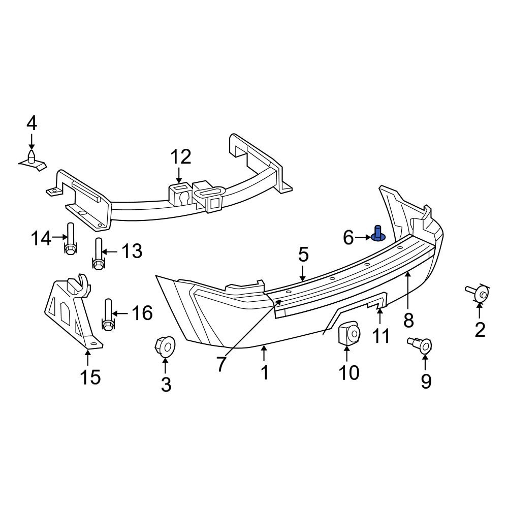 Jeep OE 6503598 - Front Bumper End Cap Clip