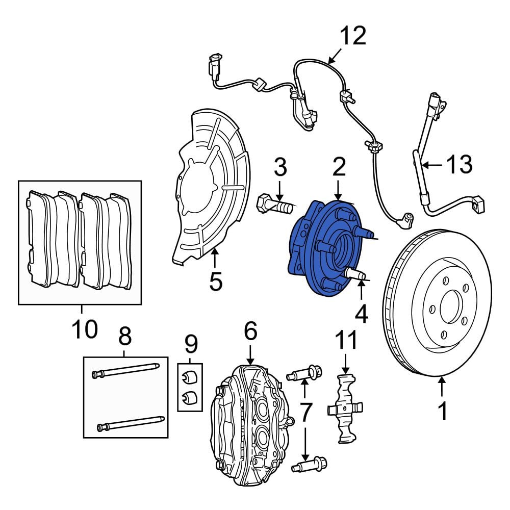 Jeep OE 52089434AE - Front Wheel Bearing and Hub Assembly