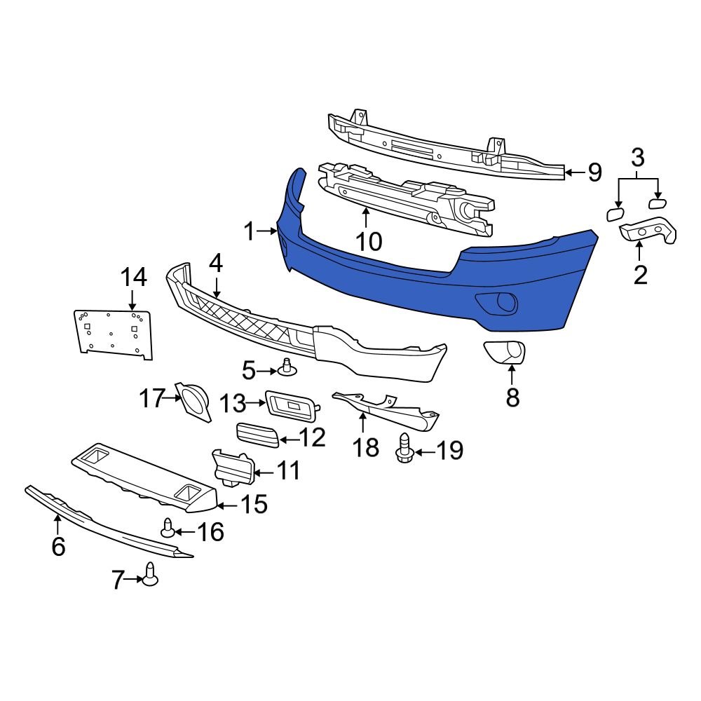 Jeep OE 68078268AB - Front Bumper Cover