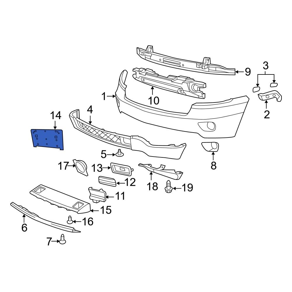 Jeep OE 5288487AC - Front License Plate Bracket