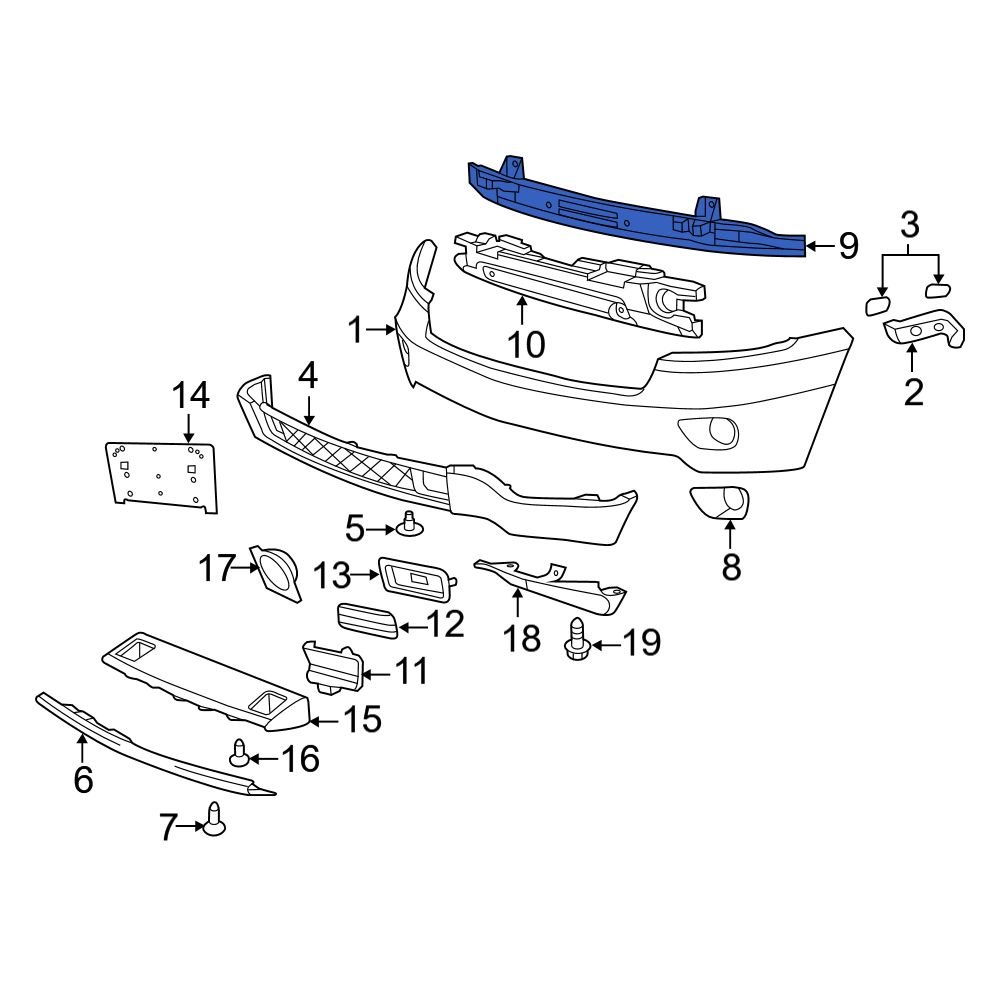 Jeep OE 68306996AA - Front Bumper Impact Bar