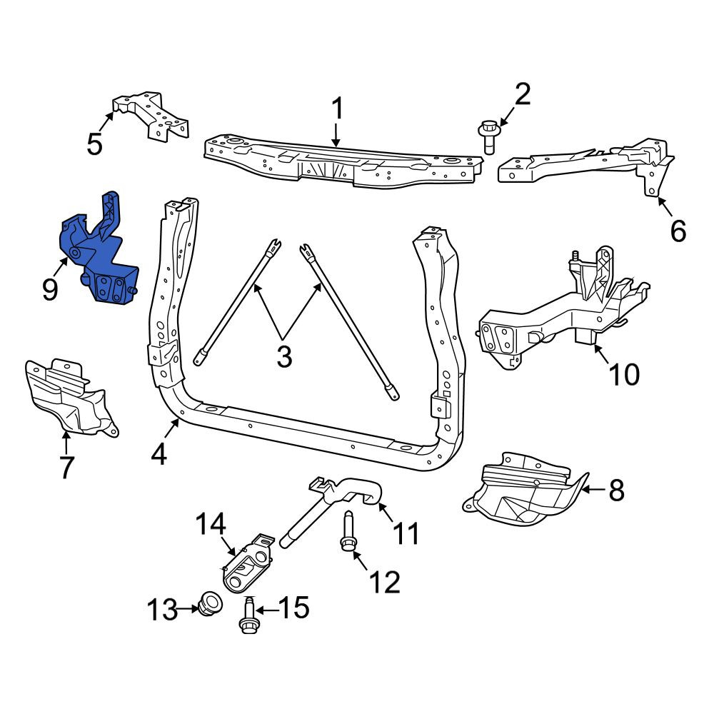 Jeep OE 5156134AA - Right Radiator Support Bracket