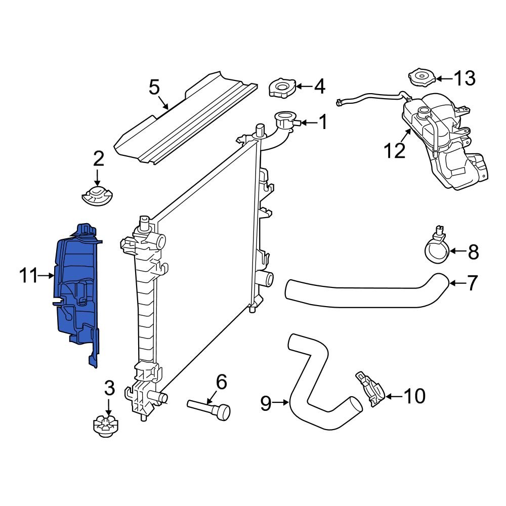 Jeep OE 68100242AA - Left Radiator Support Baffle