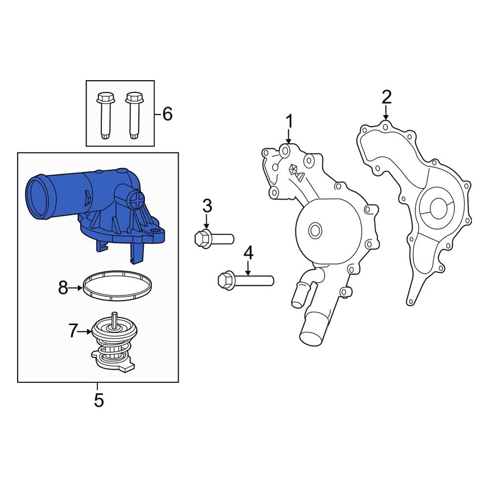 Jeep OE 5184653AF - Lower Engine Coolant Thermostat Housing