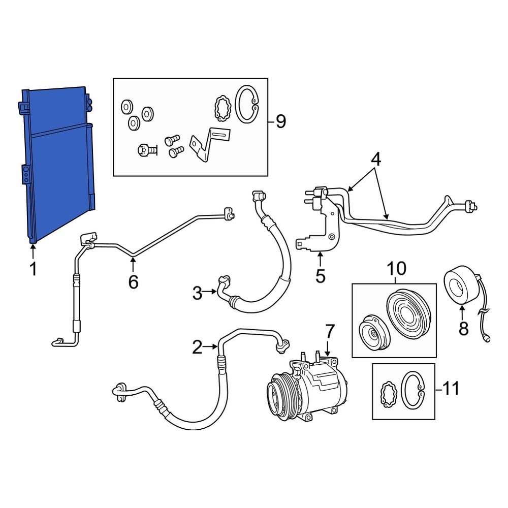 Jeep OE 55038003AG - A/C Condenser