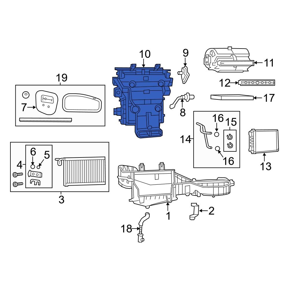 Jeep OE 68079501AB - HVAC Unit Case