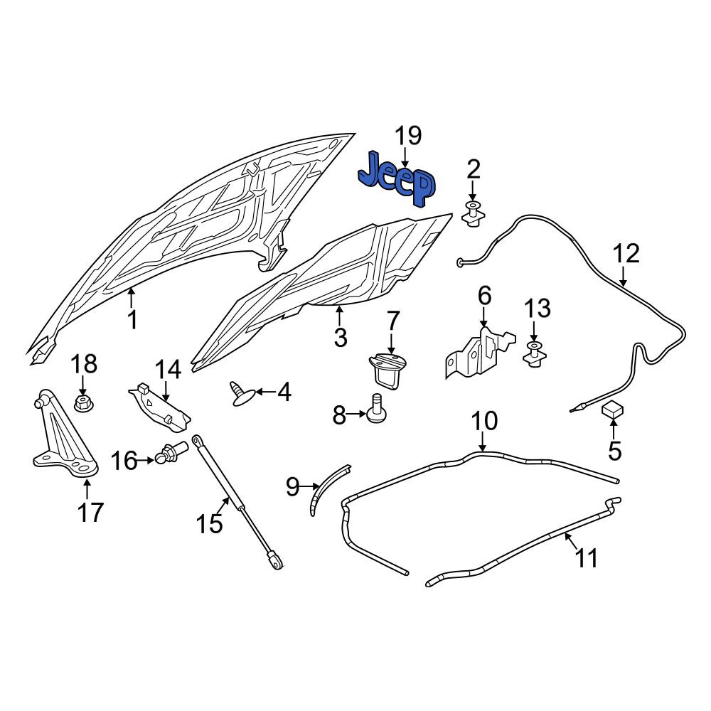 Jeep OE 5182390AB - Front Hood Emblem