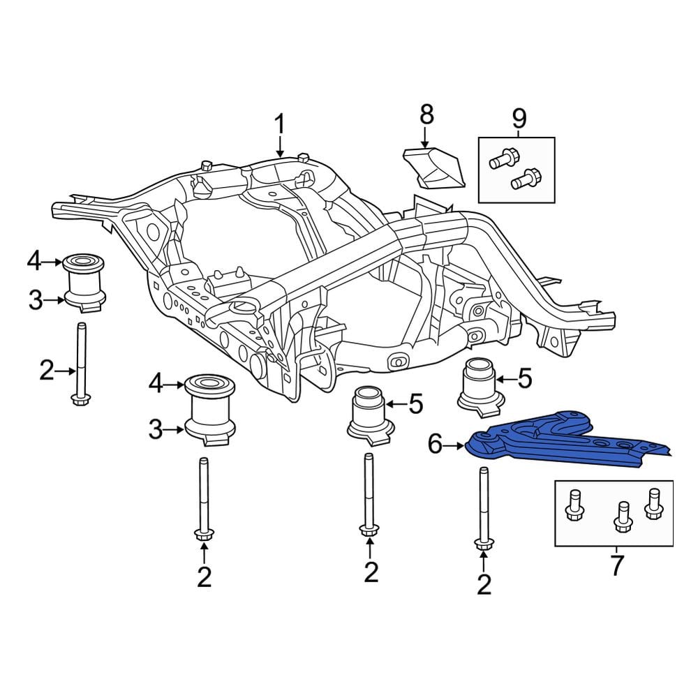 Jeep OE 52124643AB - Left Suspension Subframe Reinforcement Bracket
