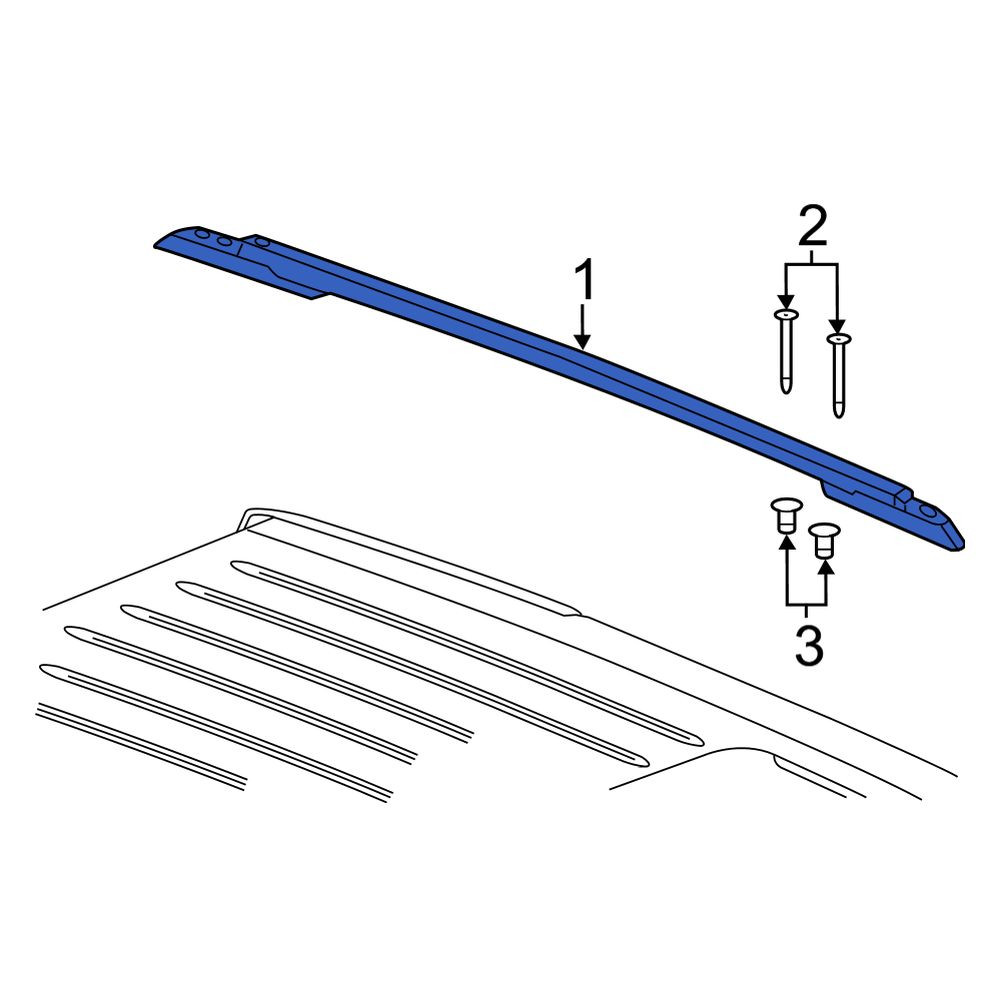 Jeep OE 55079172AL - Right Roof Luggage Carrier Side Rail