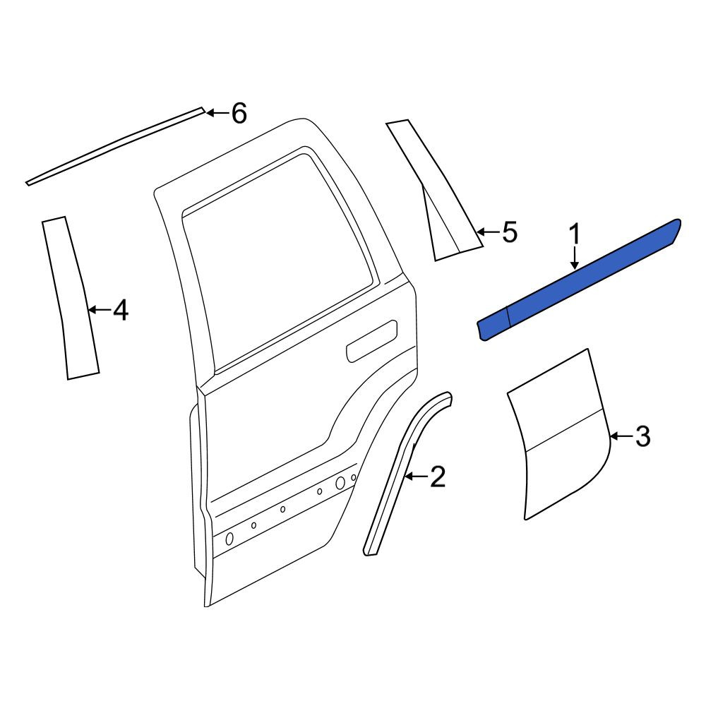 Jeep OE 55079308AE - Rear Right Door Molding