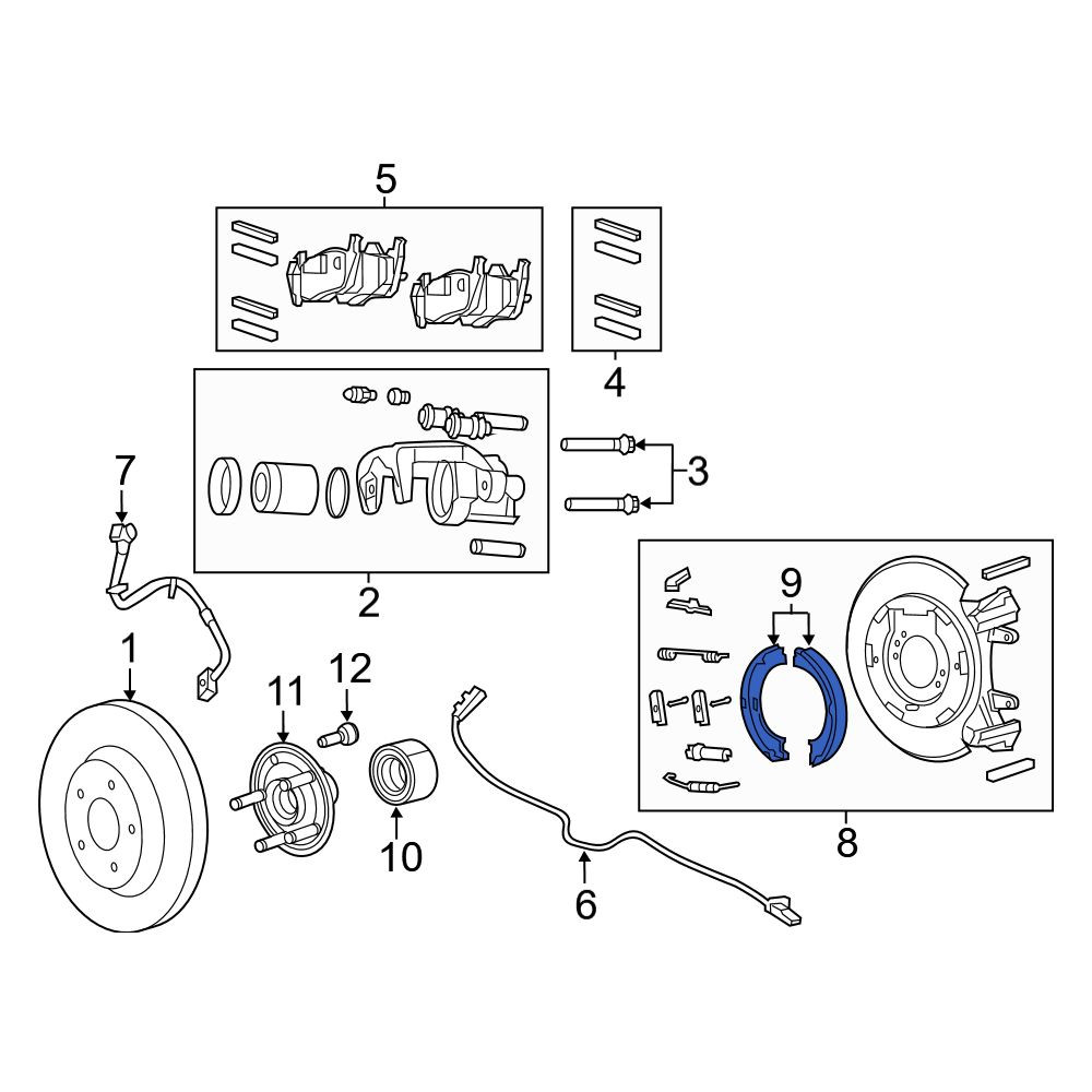 Jeep OE 4560176AA - Rear Parking Brake Shoe