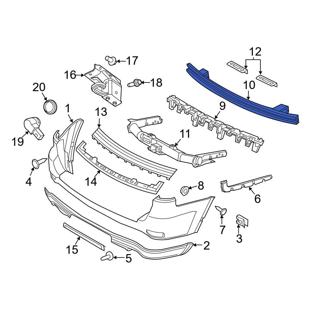 Jeep OE 4578827AL - Rear Bumper Impact Bar