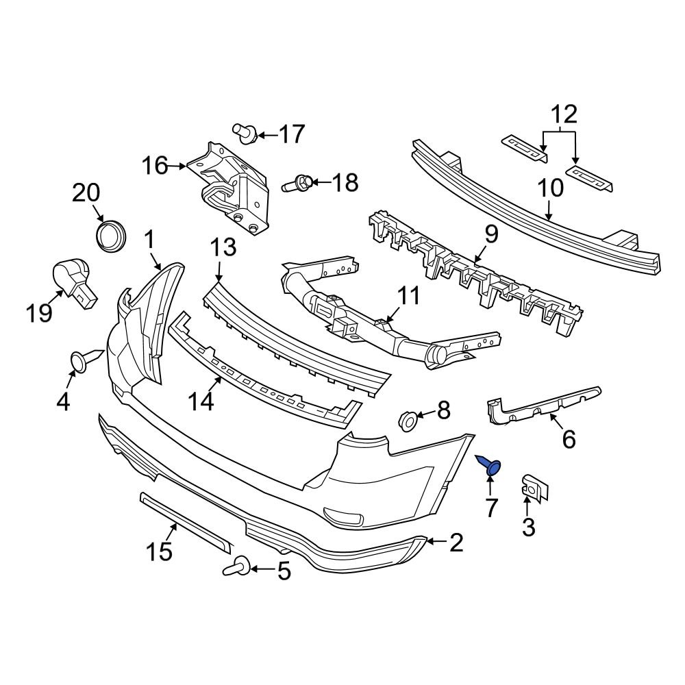 Jeep OE 6506161AA - Upper Bumper Cover Screw