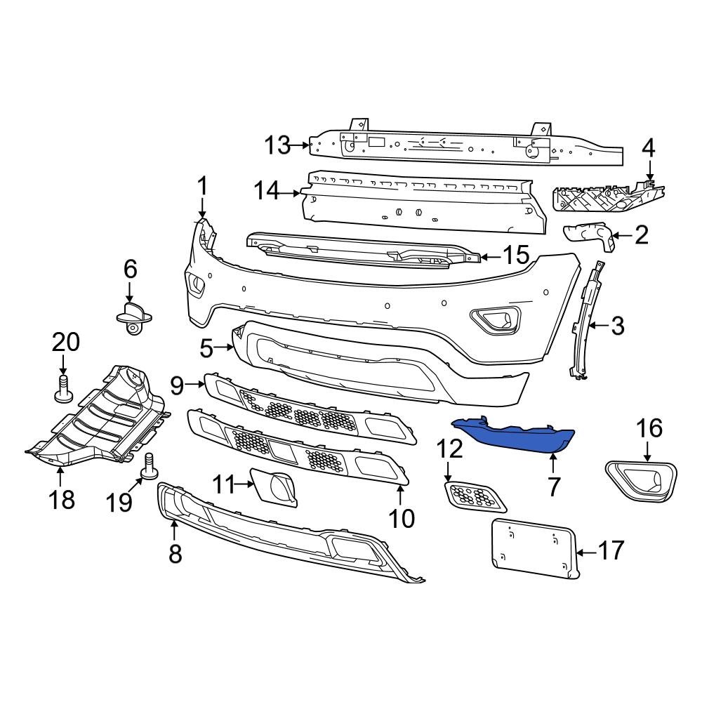 Jeep OE 57010724AE - Rear Bumper Impact Absorber