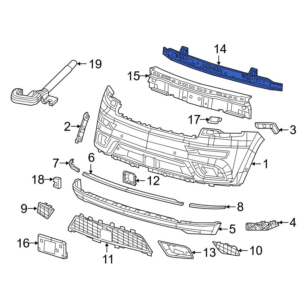 Jeep OE 68306996AA - Front Bumper Impact Bar
