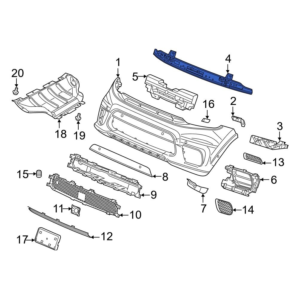Jeep OE 68306996AA - Front Bumper Impact Bar