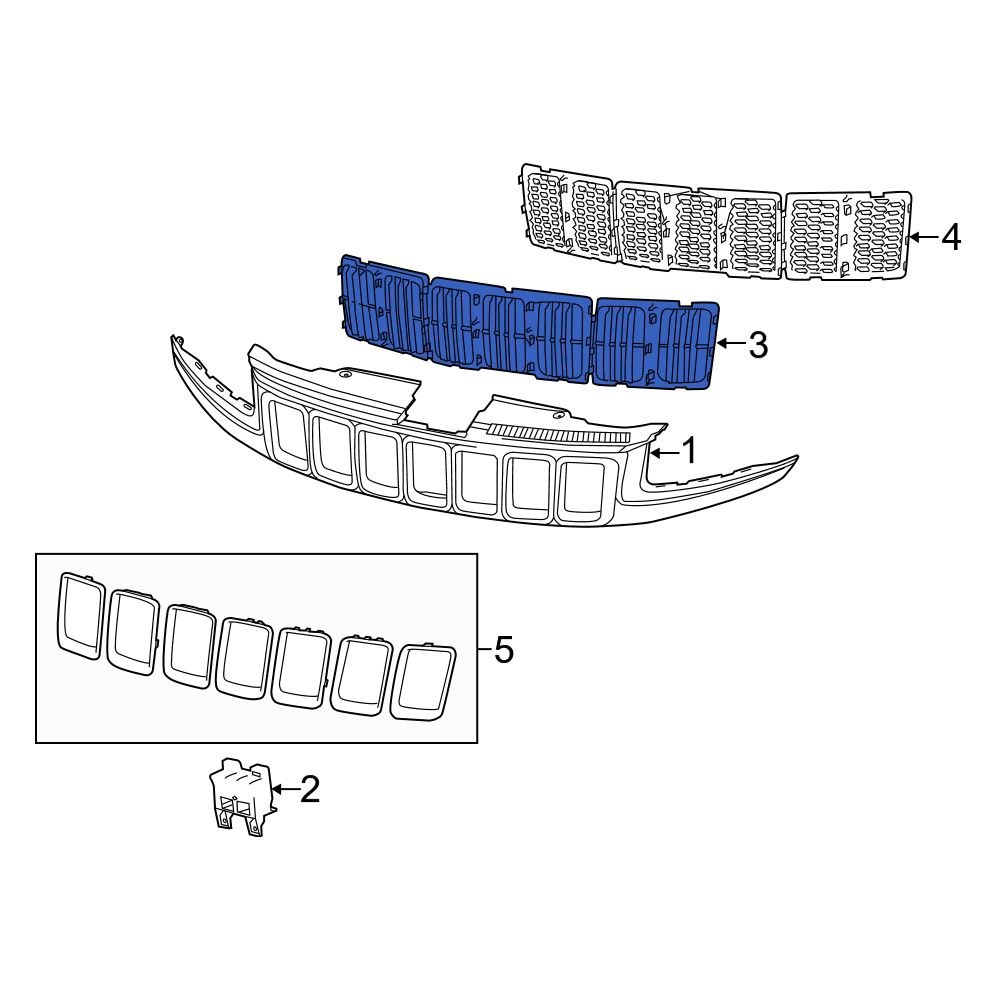 Jeep OE 68143073AC - Front Upper Grille