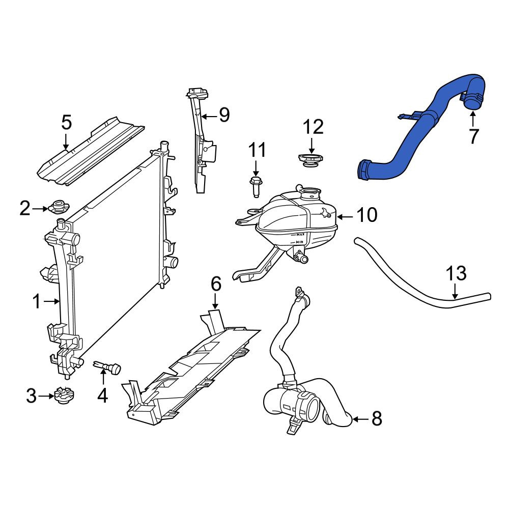 Jeep OE 55038028AG - Upper Radiator Coolant Hose