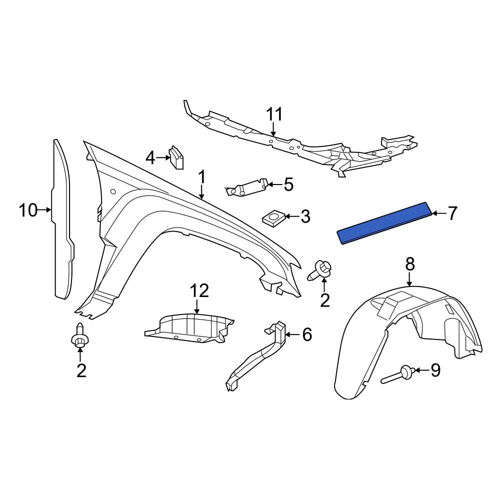 Jeep OE 68084871AB - Front Fender Filler Panel
