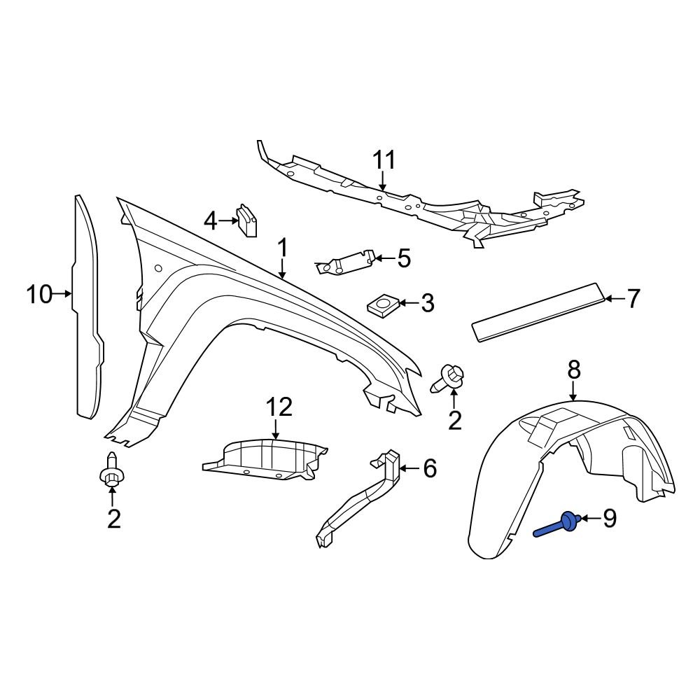 Jeep OE 6500911 - Front Fender Liner Rivet