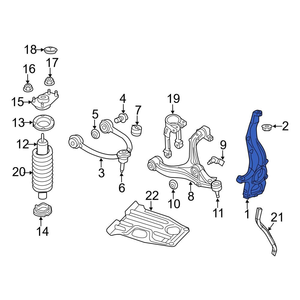 Jeep OE 68022629AD - Front Left Steering Knuckle