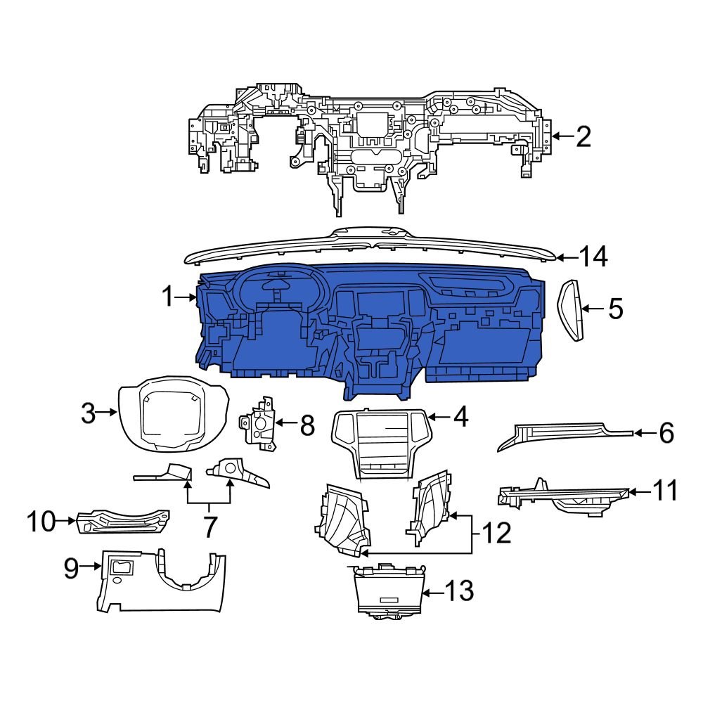 Jeep OE 5QX85DX9AE - Dashboard Panel
